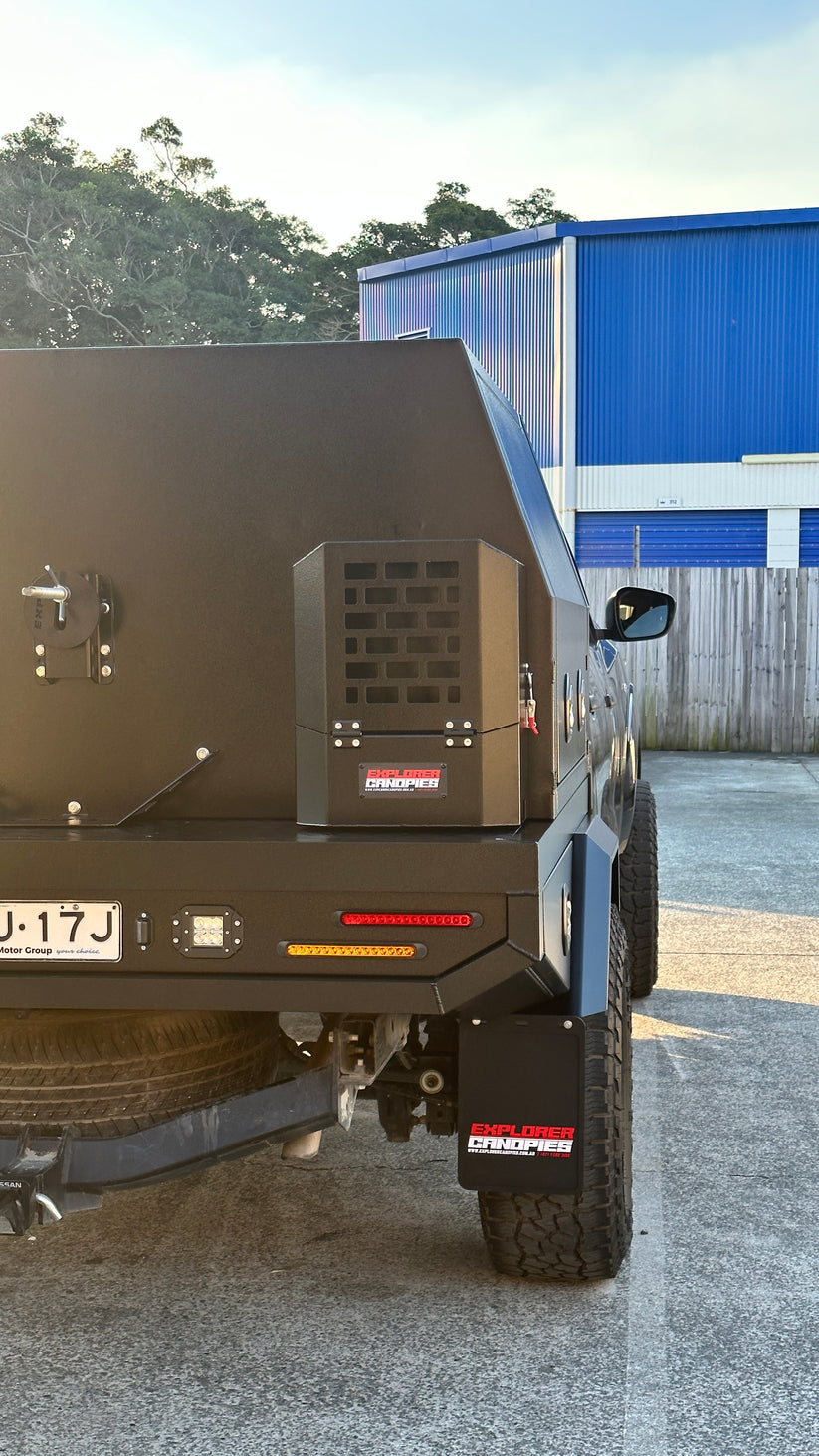 Jerry Can Holder Lockable - Black | Explorer Canopies & Ute Trays