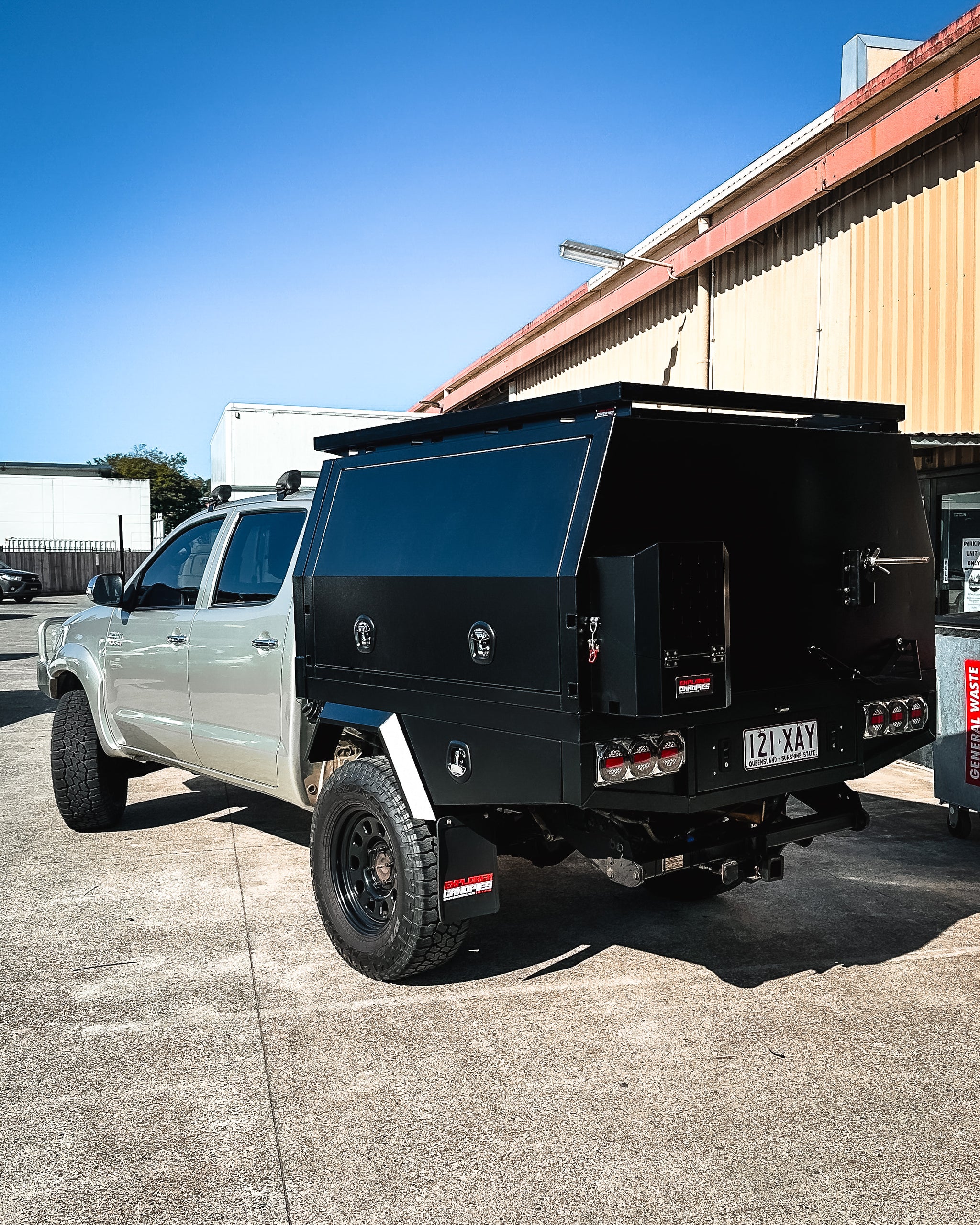 Jerry Can Holder Lockable - Black | Explorer Canopies & Ute Trays